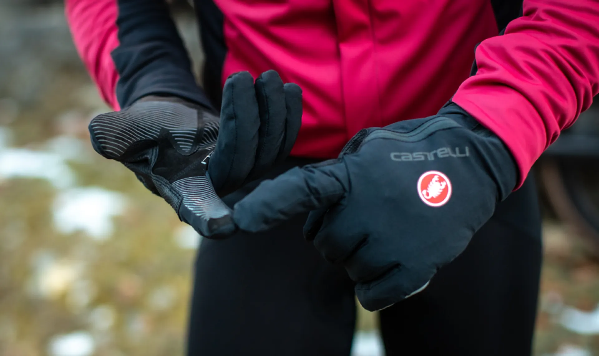 Cyklistické rukavice Castelli Espresso GT - černá | HARFASPORT